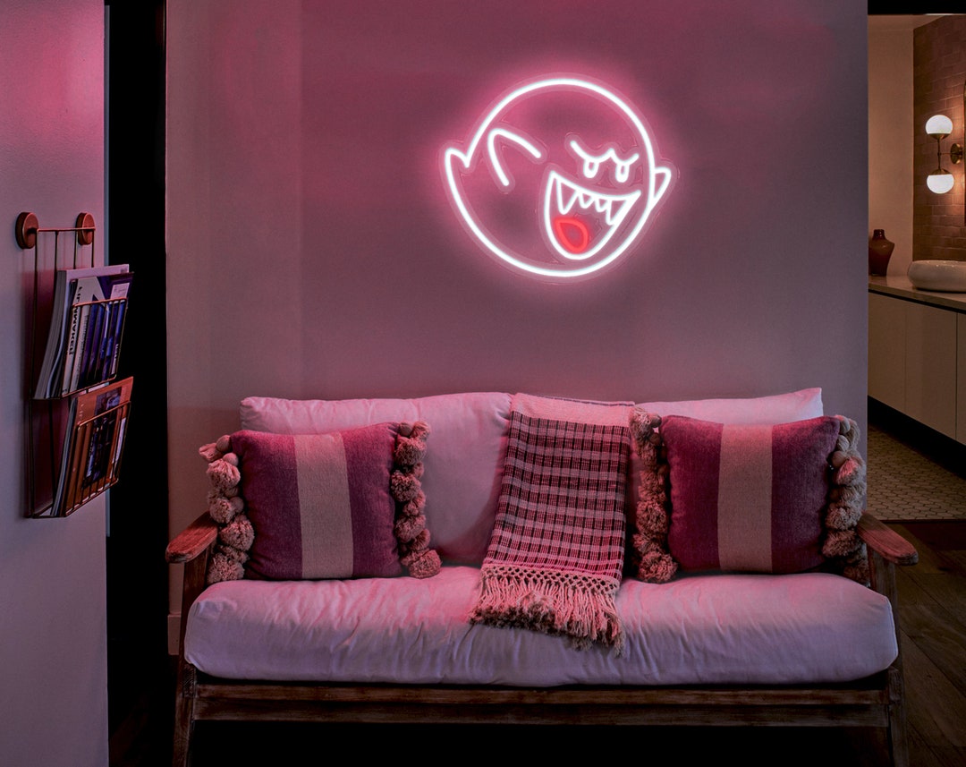 Casper Neon Sign White Ghost Neon Wall Decor Night Light Neon - Etsy