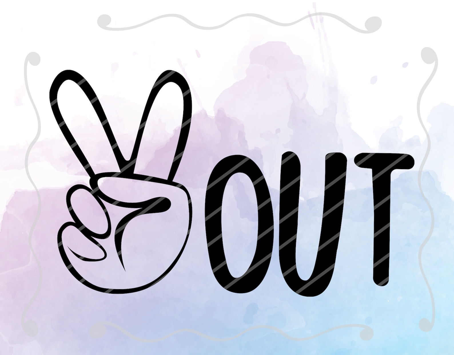 Peace Out SVG and Ai File, Digital Illustration, Car Decal Svg, Window ...