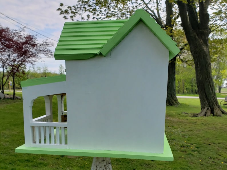 Country Farm House Birdhouse With Porch and Swing - Etsy