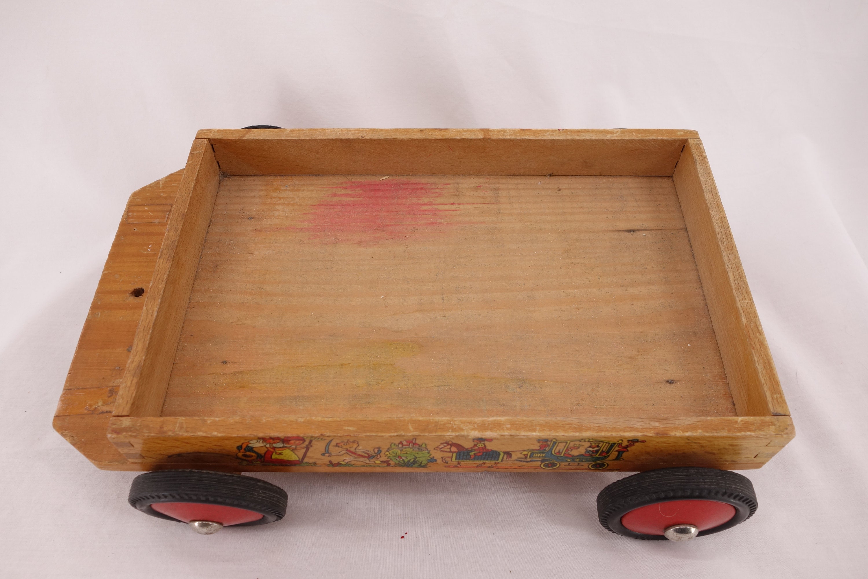 Vintage Wood Block Wagon Nursery Rhyme Graphics Red Wheels - Etsy