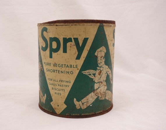 Antique 1940's Spry Pure Vegetable Shortening Baking | Etsy