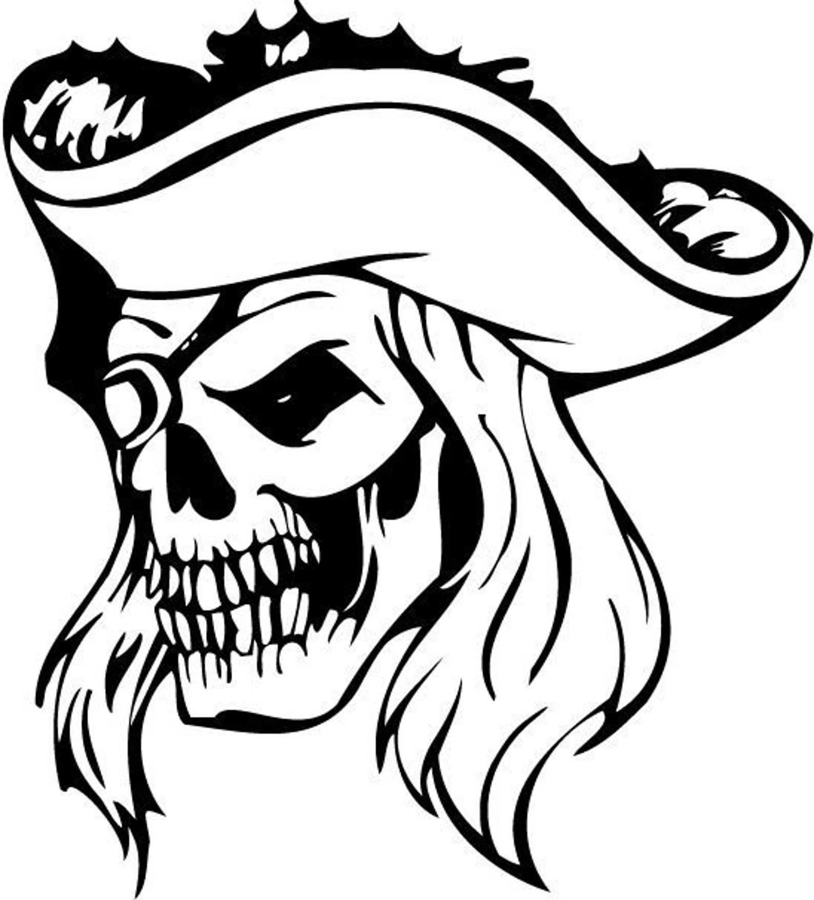 Vinyl Skull Decal #60 "pirate" - Etsy