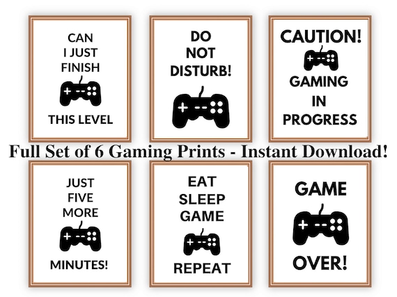 Set of Gaming Prints Video Game Downloads for Teenage | Etsy