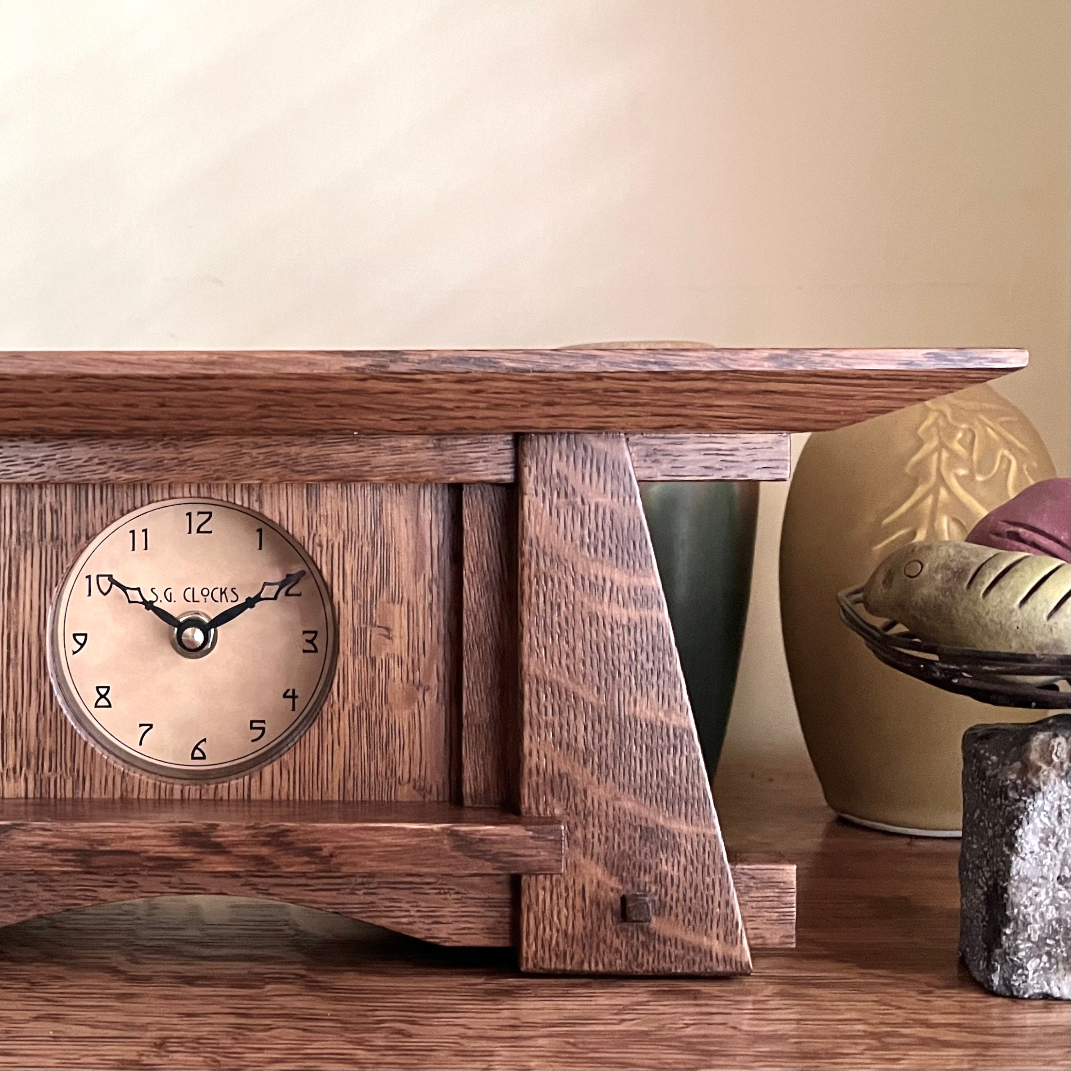 Mission Style Mantel Clock - Etsy