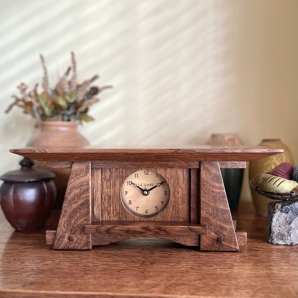 Mission Style Mantel Clock - Etsy