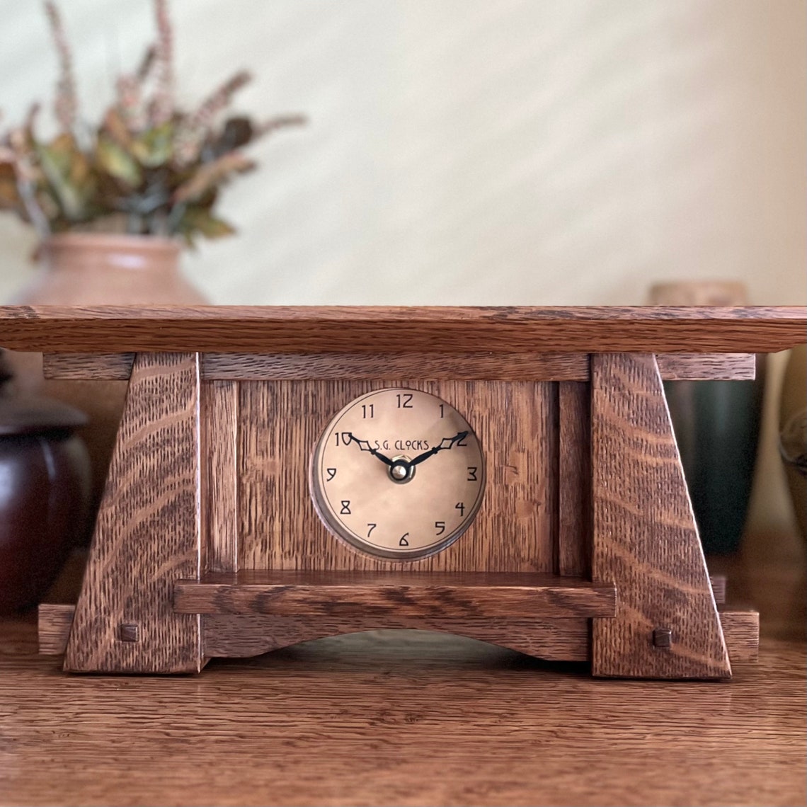 Mission Style Mantel Clock - Etsy