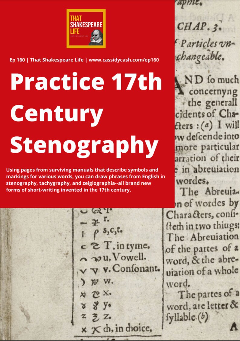 17th C Stenography Lesson Pack - Etsy