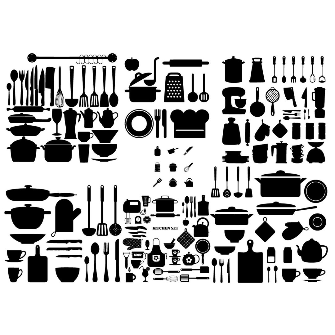 Kitchen SVG, PNG, DXF, Clipart, Kitchen Bundle, Kitchen Utensils Vector ...