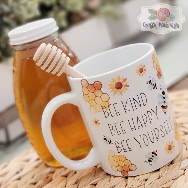 Bee Happy Mug - Etsy