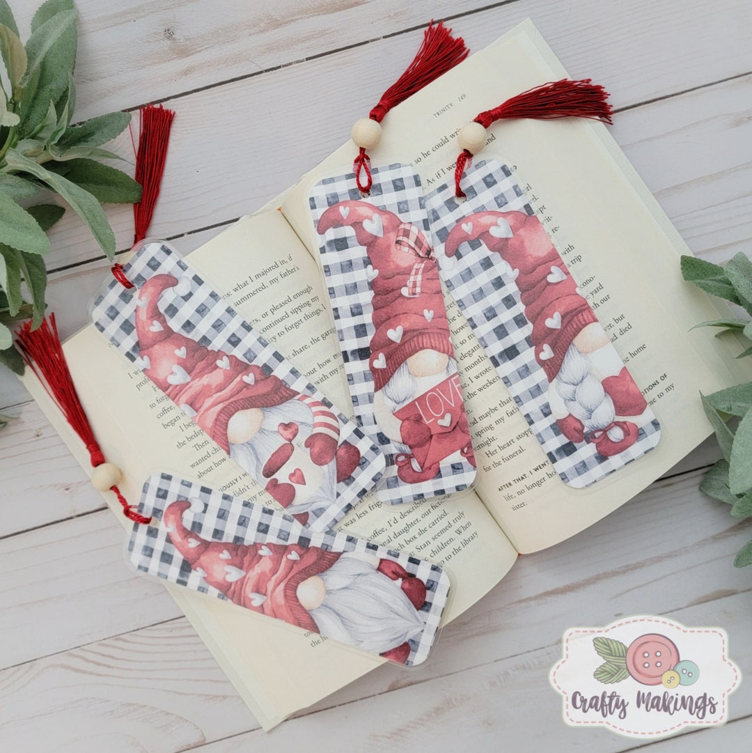Laminated Bookmark Set | Gnome, Valentine's, Gifts, Custom, Reading ...