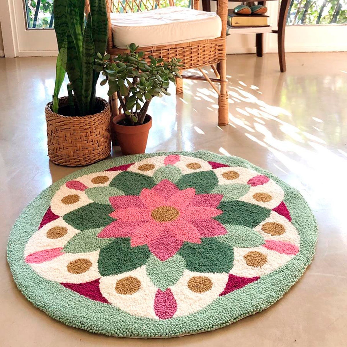 Punch Needle Embroidery Rugs Patterns Printed on Open Weave Fabric ...
