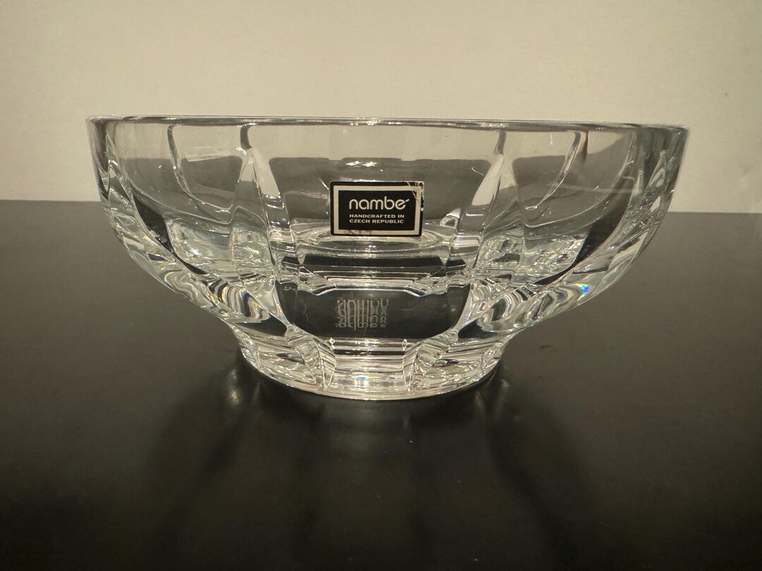 Nambè Hand Cut Crystal Glass Bowl From Czech Republic - Etsy