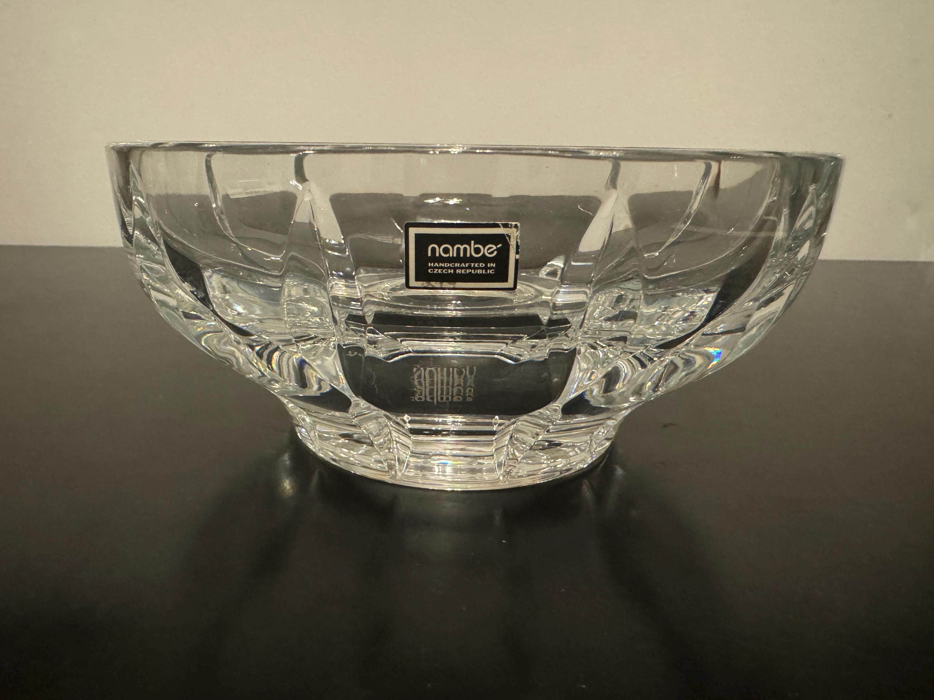 Nambè Hand Cut Crystal Glass Bowl From Czech Republic - Etsy