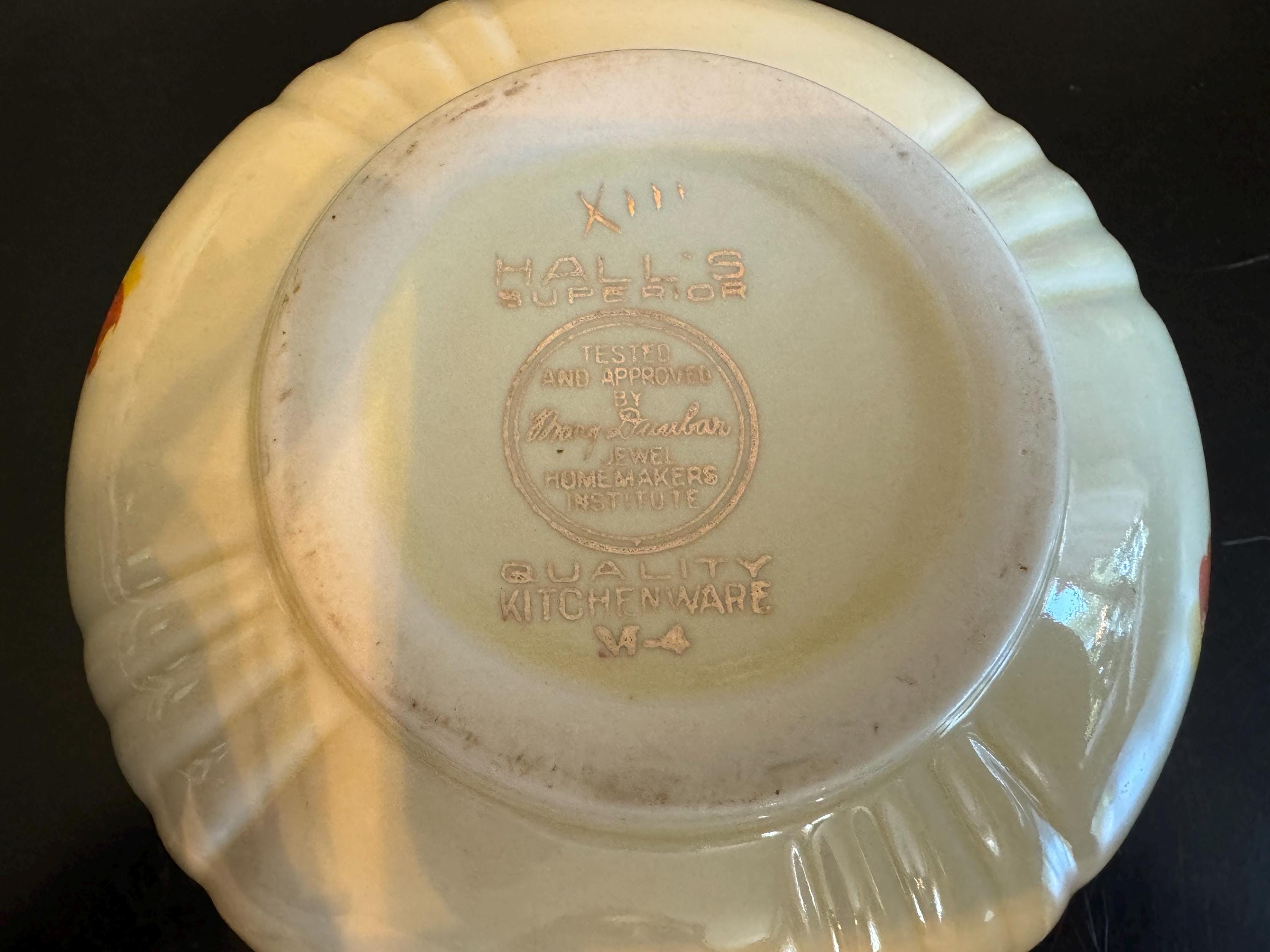 Halls Superior Kitchenware Set of 3 Nesting Mixing Bowls Autumn Leaf ...