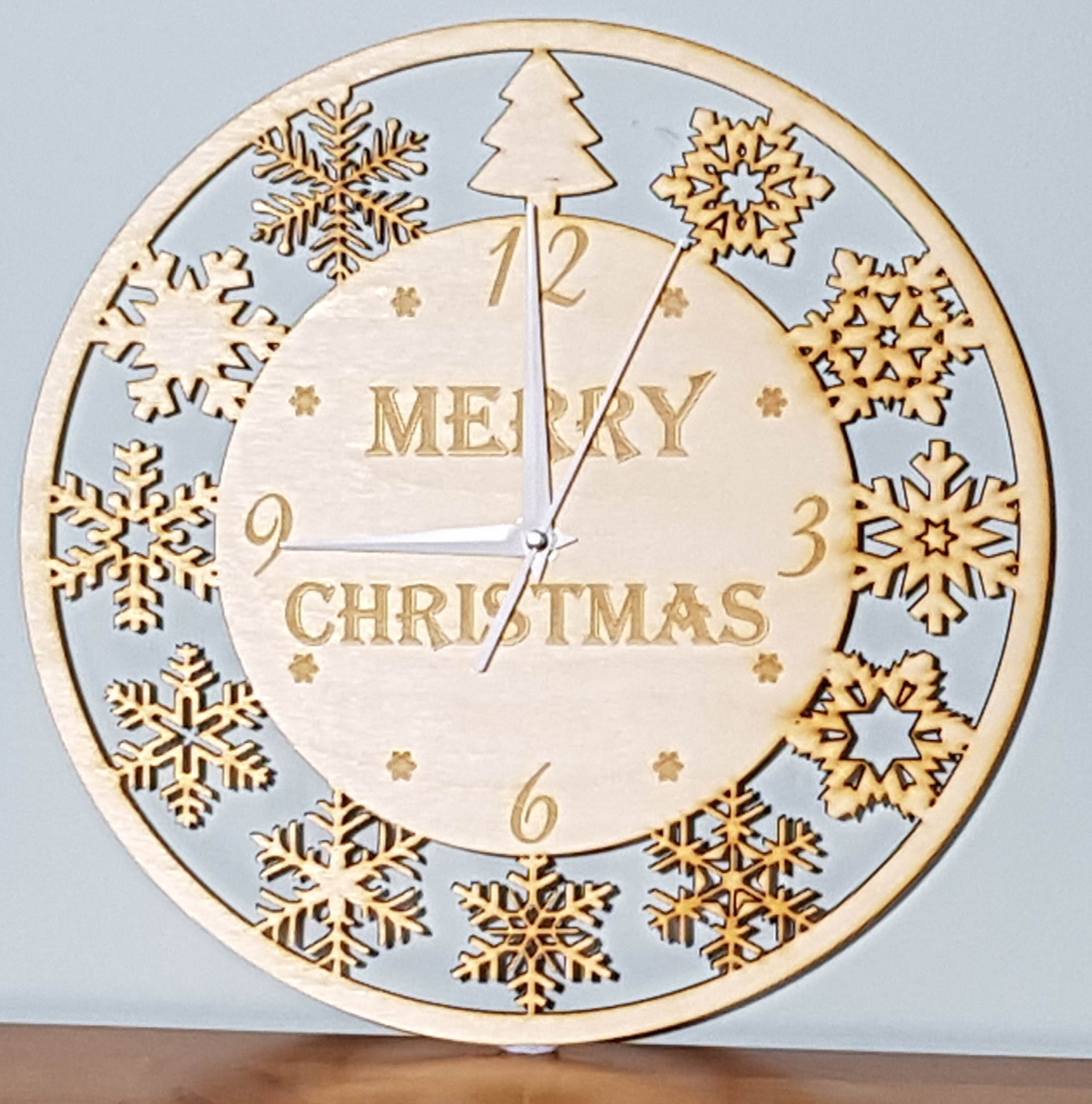 Merry Christmas Wall Clock, Personalized Gift, Christmas Gift, - Etsy