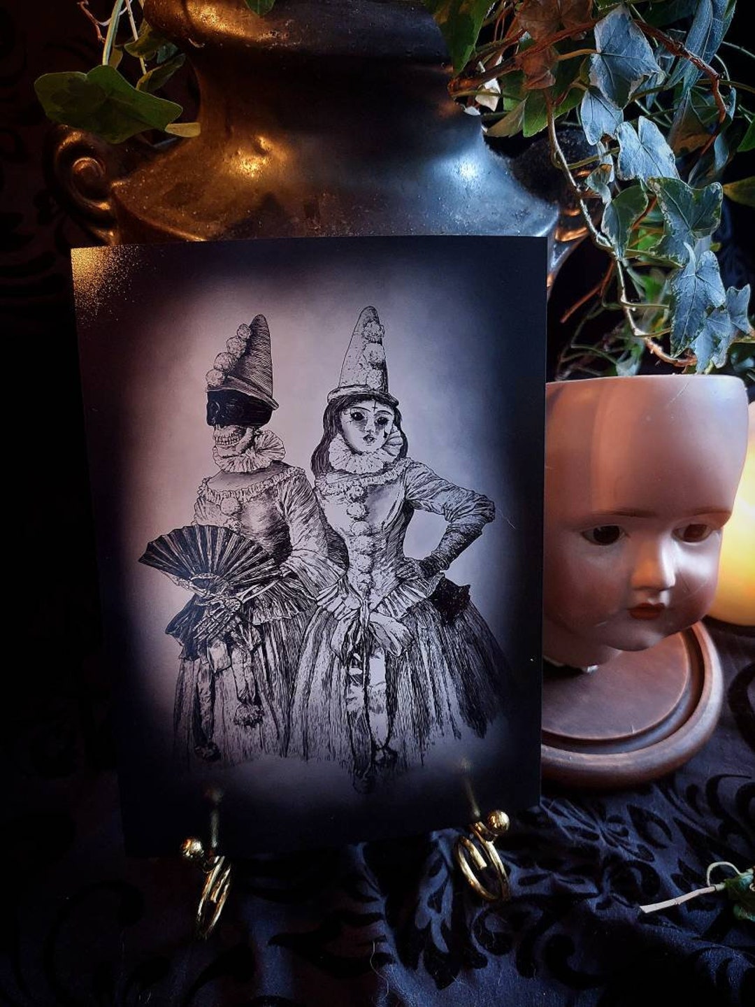 Haunted Doll Victorian Art 8x6" - Clown and Doll Spooky Antique Gothic ...