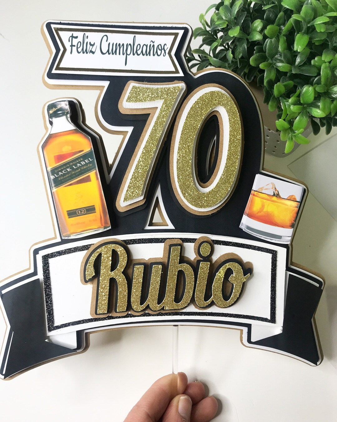 Whiskey Cake Topper Whiskey Birthday Decoration Whiskey - Etsy