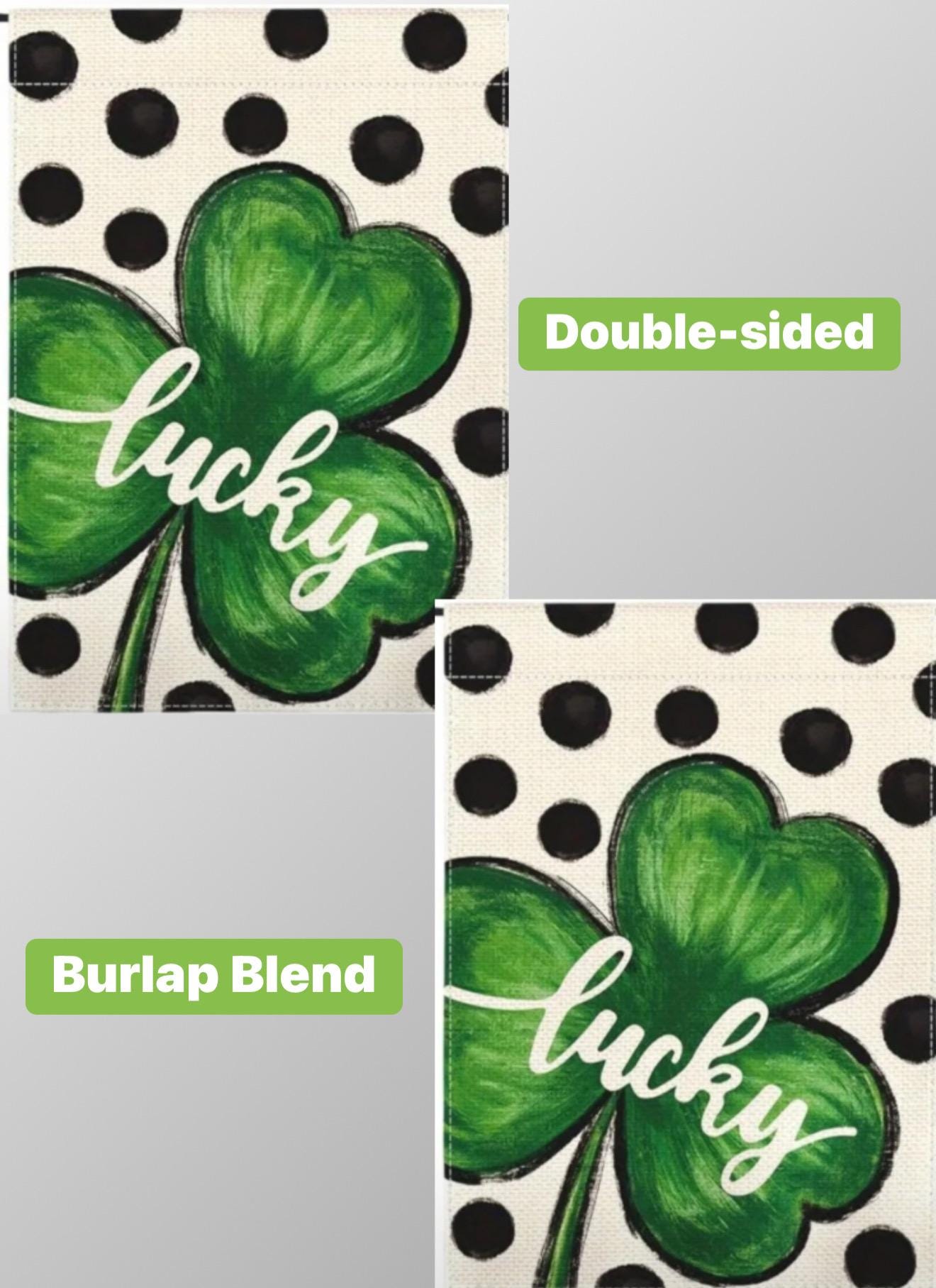 St Patrick’s Day Lucky Shamrock Garden Flag 12x18 | Double-sided Burlap ...