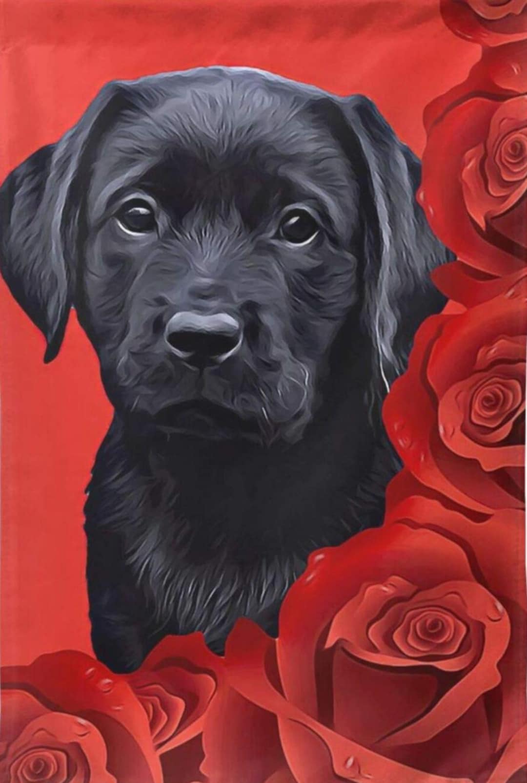 Black Lab Garden Flag | Floral Burlap, Double-sided 12x18 - Etsy