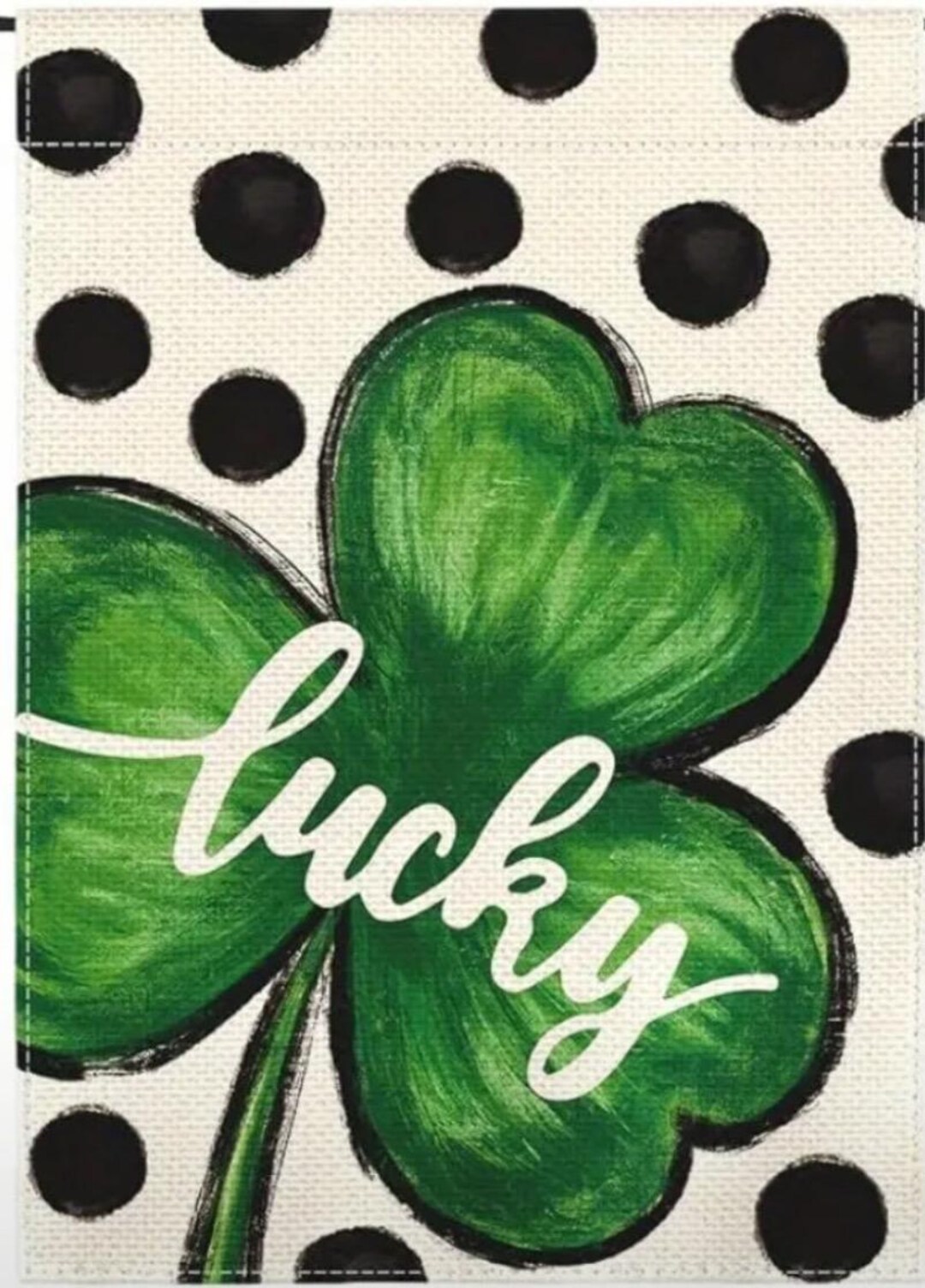 St Patrick’s Day Lucky Shamrock Garden Flag 12x18 | Double-sided Burlap ...