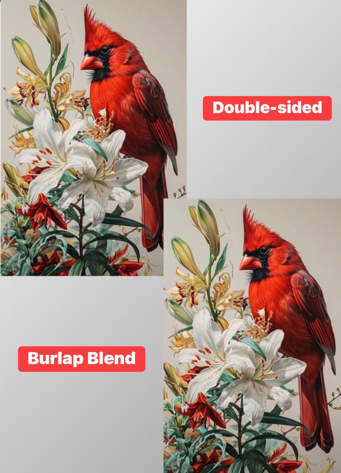 Red Cardinal Garden Flag 12x18 | Double-sided Burlap | Spring Flag ...