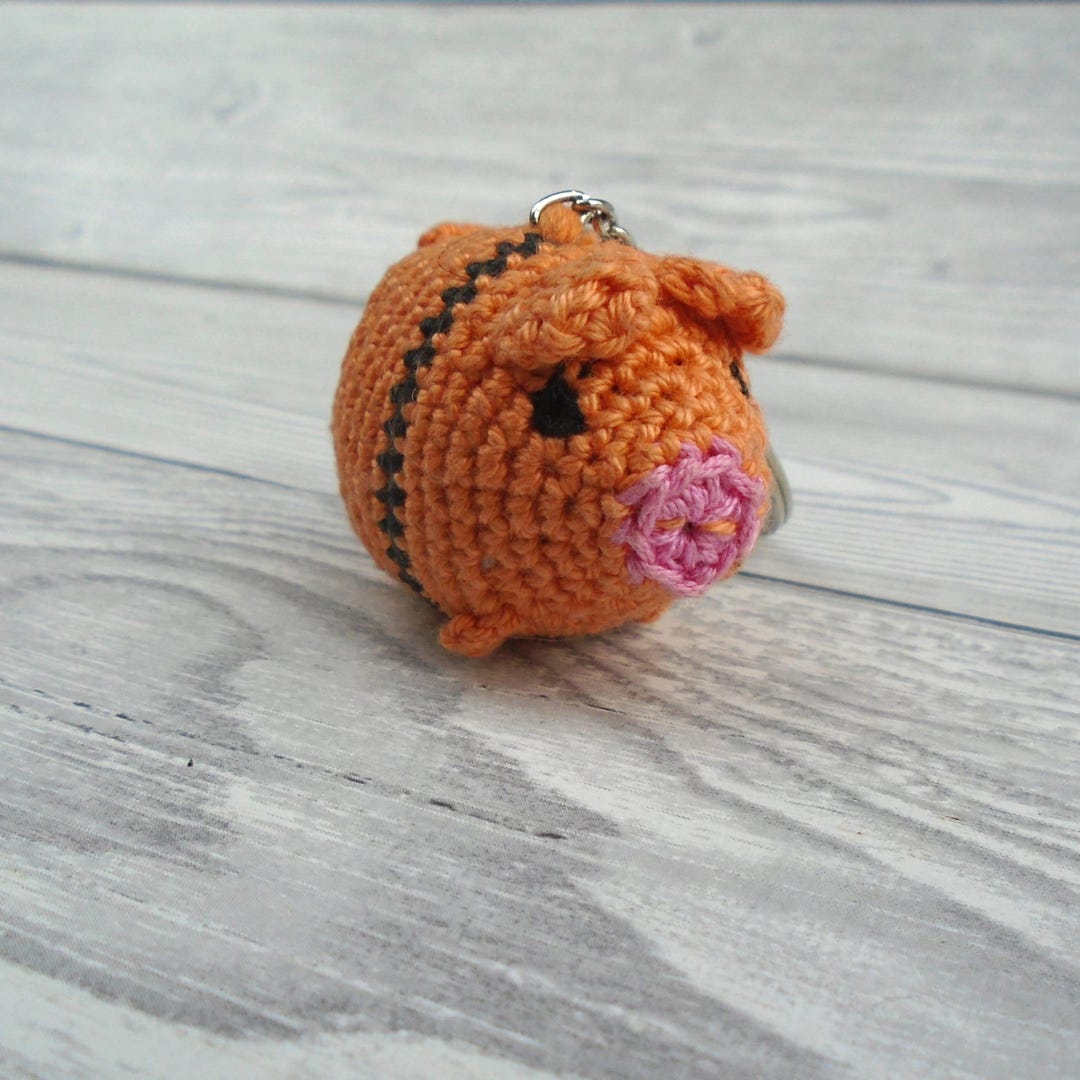 Piggy Key Chain, Orange Piglet, Pig Key Ring, Unique Key Chains, Mini ...