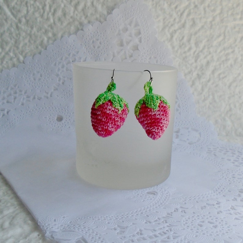 Strawberry Earrings, Crochet Strawberries, Best Gifts for Girls, Fake ...