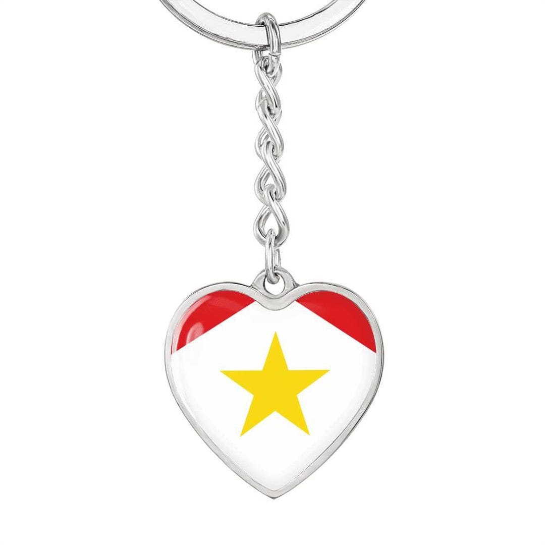Saba Flag Heart Keychain - Etsy