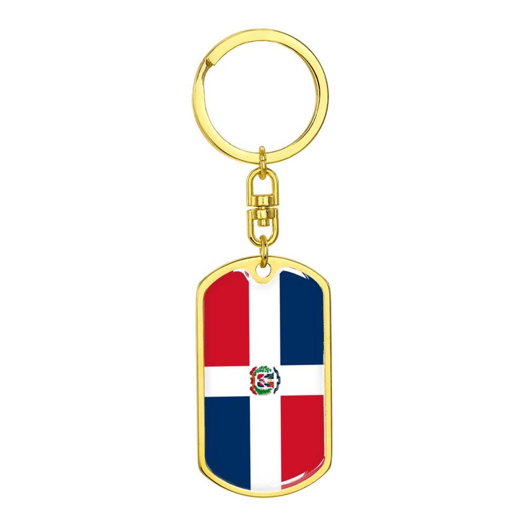 Dominican Republic Flag Dogtag Keychain - Etsy