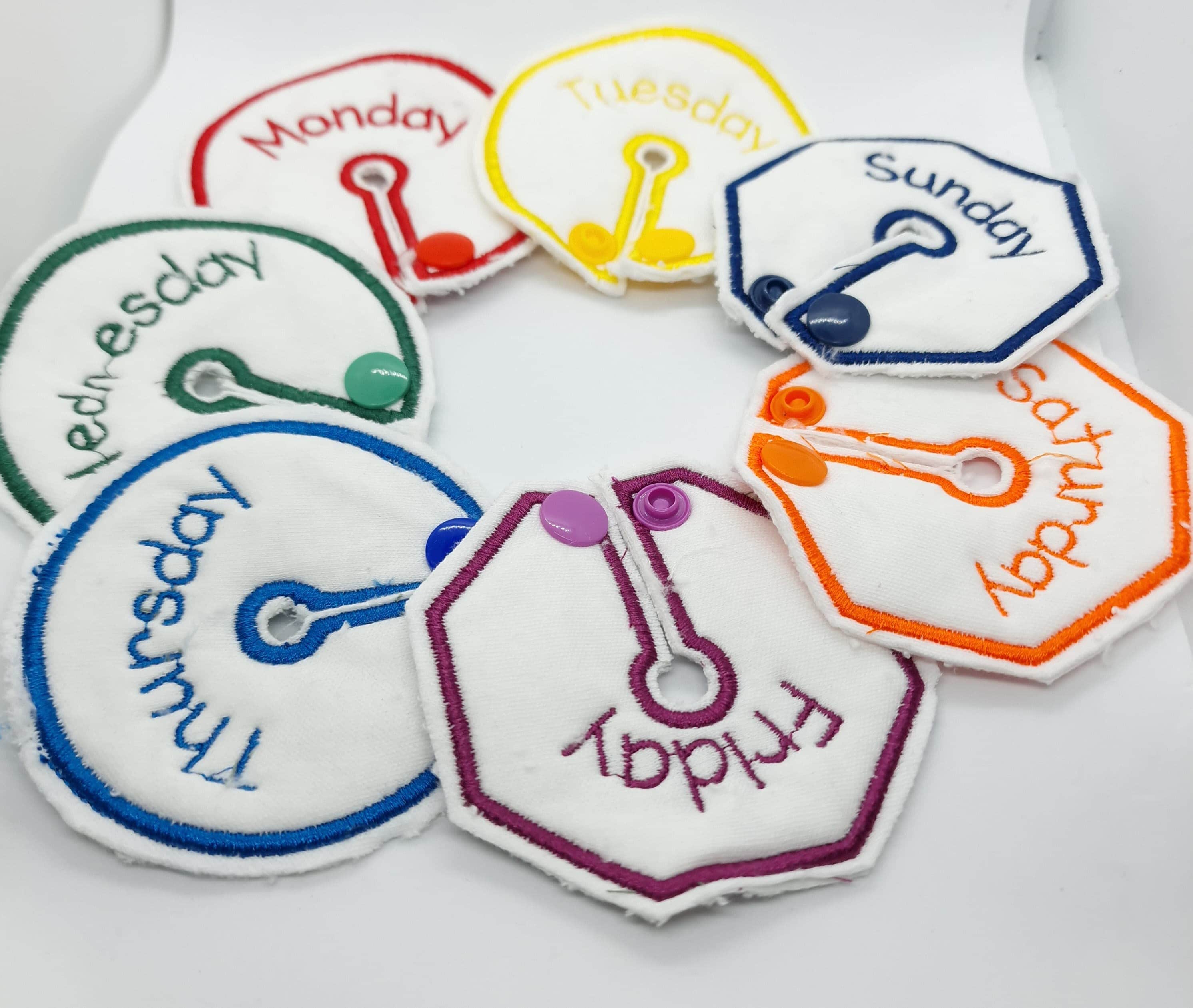 Days of the Week Peg Feed Covers - G Tube Covers - Peg Button Covers ...