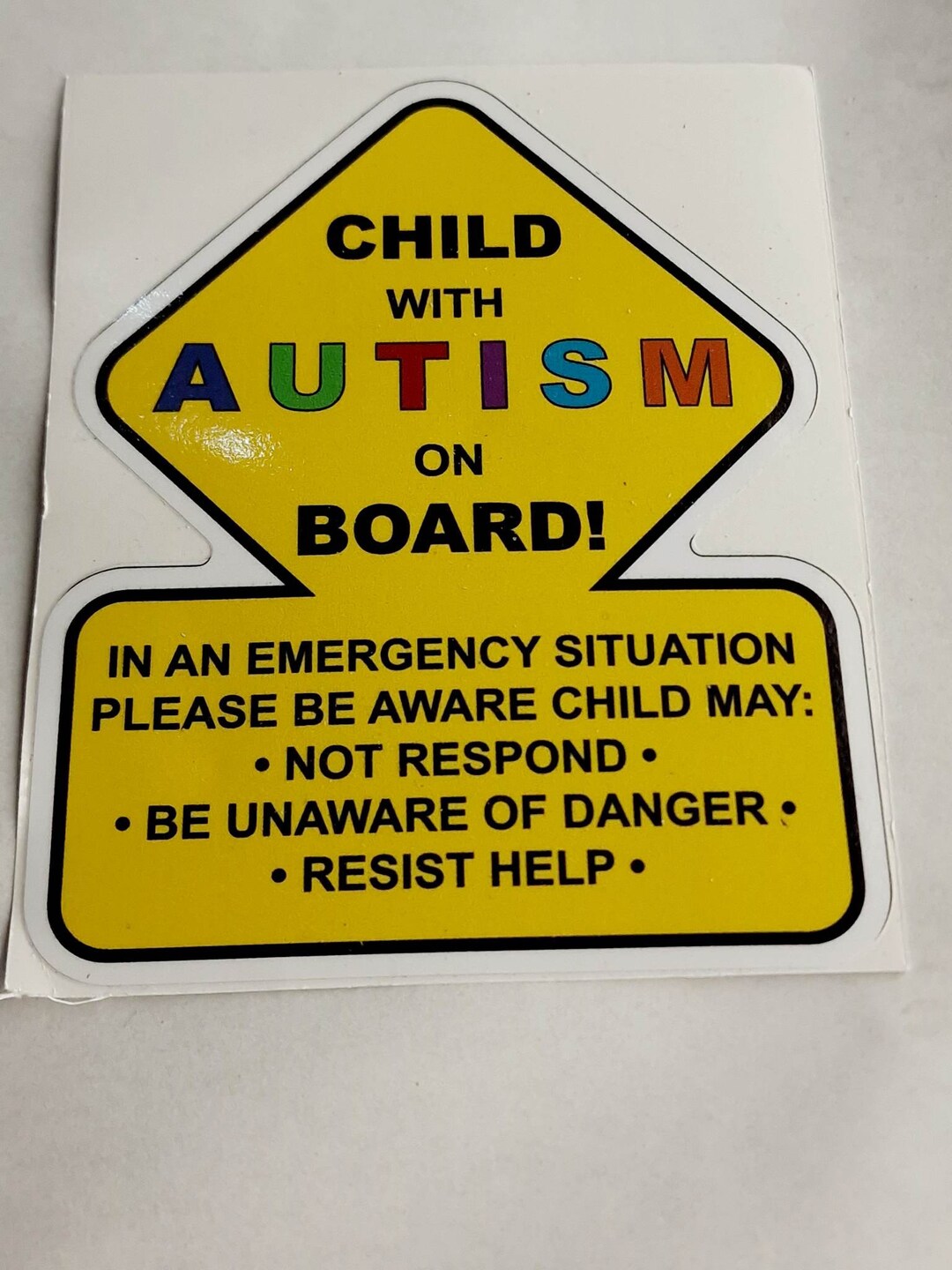 Autism Window Car Decal Car Sign Diamond Car Sign Child - Etsy