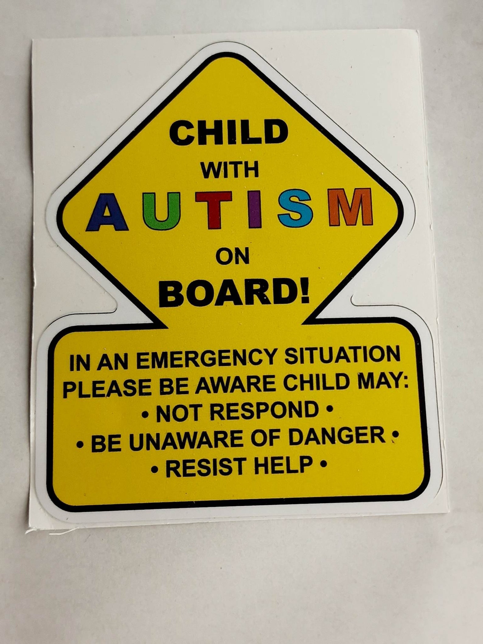 Autism Window Car Decal Car Sign Diamond Car Sign Child With Autism on ...