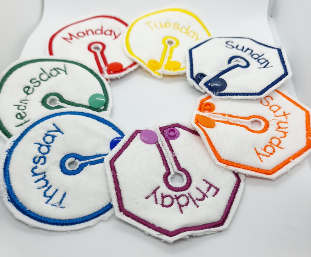 Days of the Week Peg Feed Covers - G Tube Covers - Peg Button Covers ...