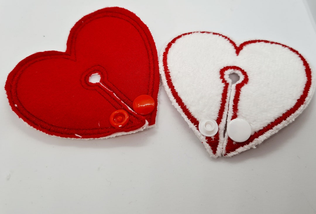 Hearts Shaped Peg Feed Covers Heart Shapes G Tube Covers Peg Button ...