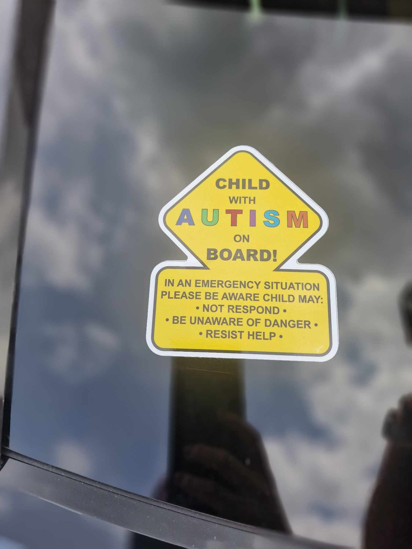 Autism Window Car Decal Car Sign Diamond Car Sign Child With Autism on ...