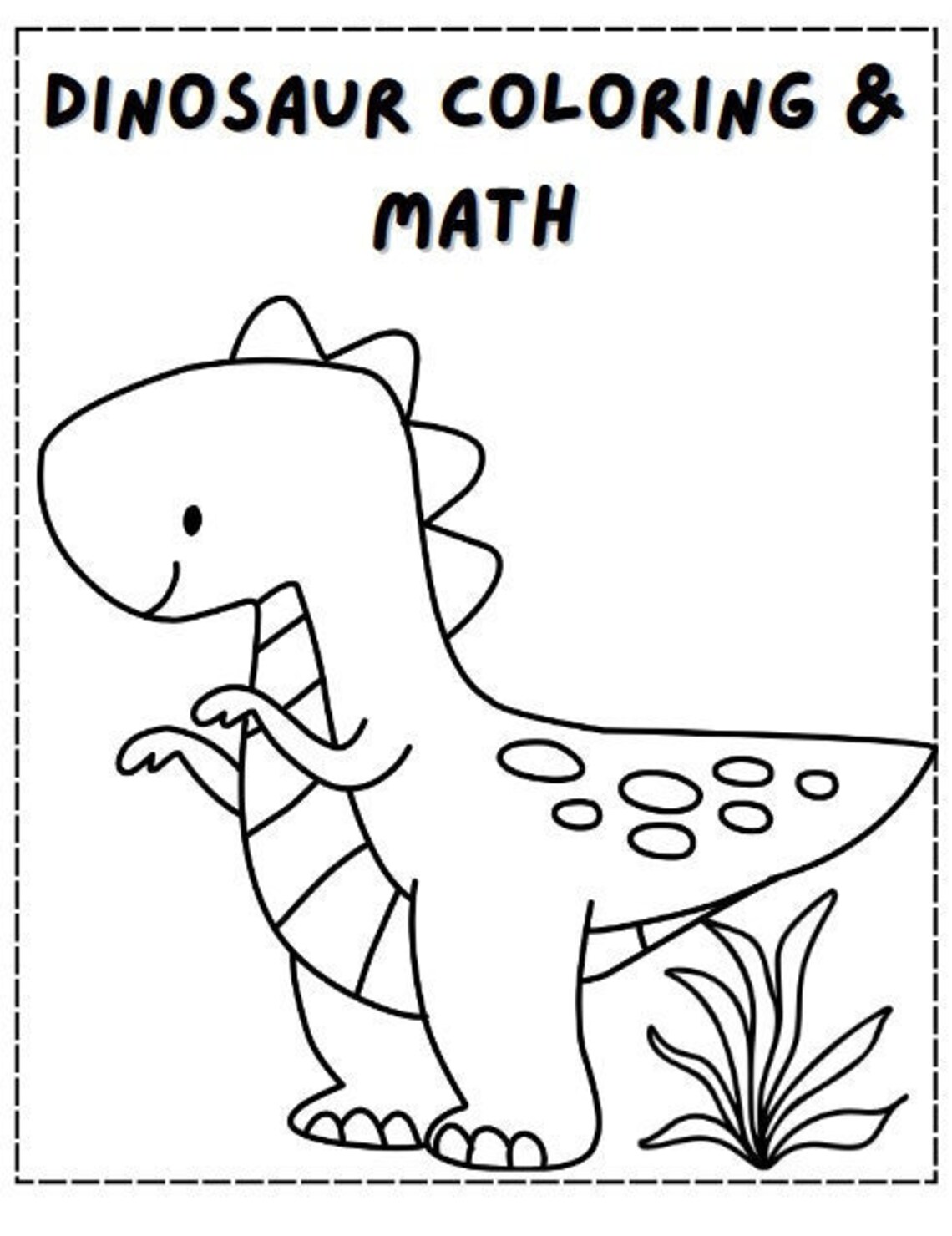 23 Dinosaur Math Coloring Pages-dino Coloring Sheets-preschool ...
