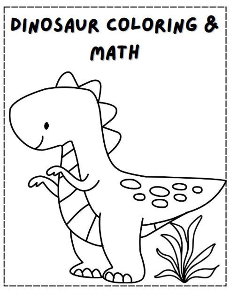 23 Dinosaur Math Coloring Pages-dino Coloring Sheets-preschool ...