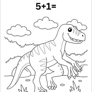23 Dinosaur Math Coloring Pages-dino Coloring Sheets-preschool ...