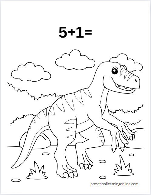 23 Dinosaur Math Coloring Pages-dino Coloring Sheets-preschool ...