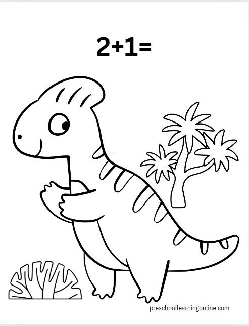 23 Dinosaur Math Coloring Pages-dino Coloring Sheets-preschool ...