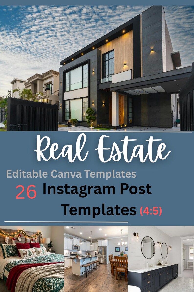 Real Estate / Realtor Editable Canva Templates for Instagram Posts ...