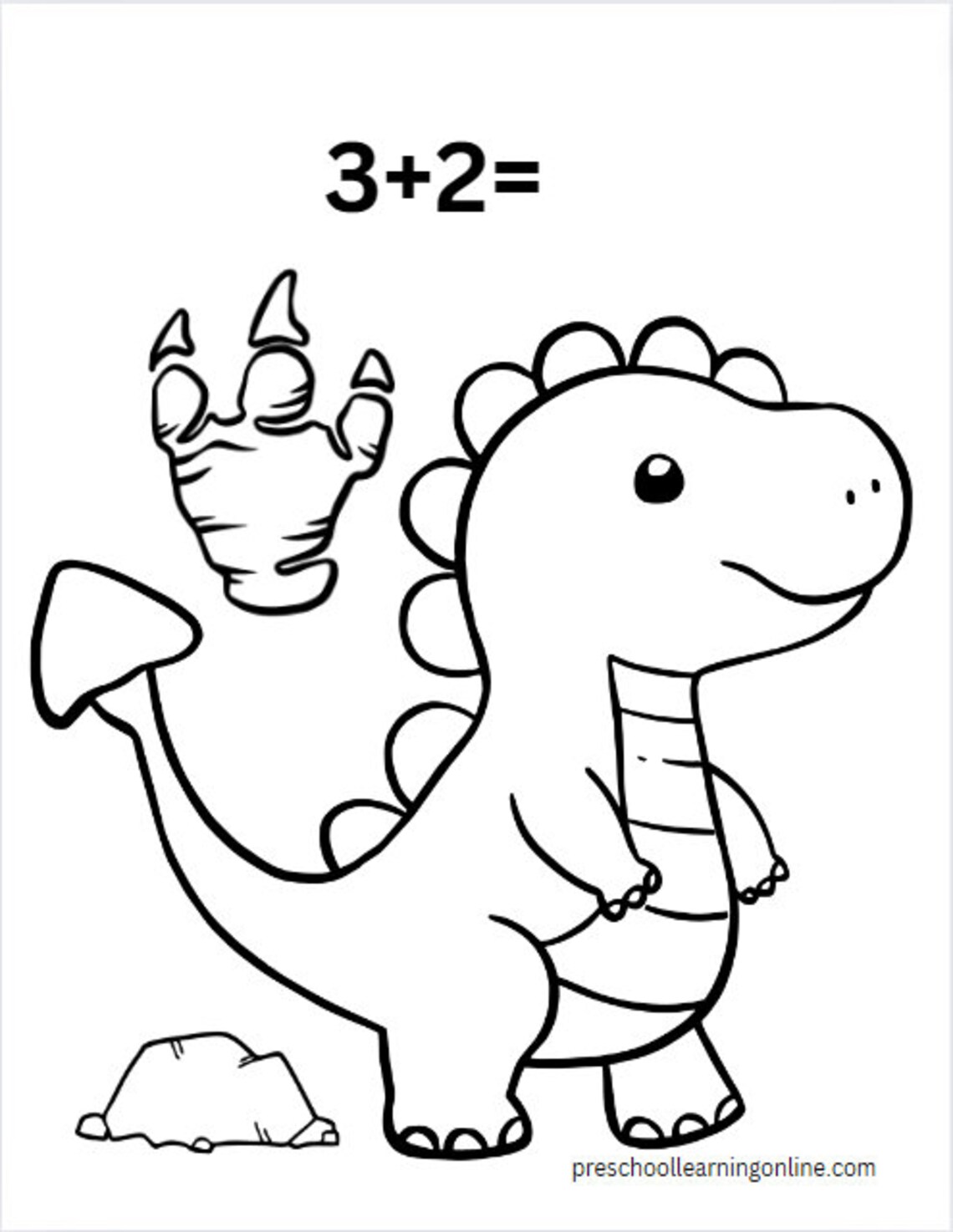 23 Dinosaur Math Coloring Pages-dino Coloring Sheets-preschool ...