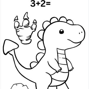 23 Dinosaur Math Coloring Pages-dino Coloring Sheets-preschool ...
