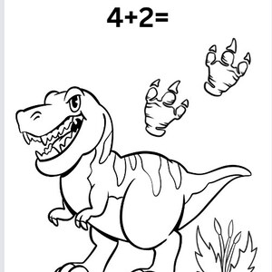 23 Dinosaur Math Coloring Pages-dino Coloring Sheets-preschool ...