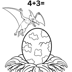 23 Dinosaur Math Coloring Pages-dino Coloring Sheets-preschool ...
