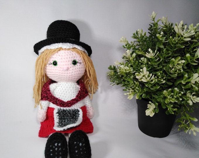 Carys the Welsh Girl Handmade Crochet Soft Toy Traditional - Etsy