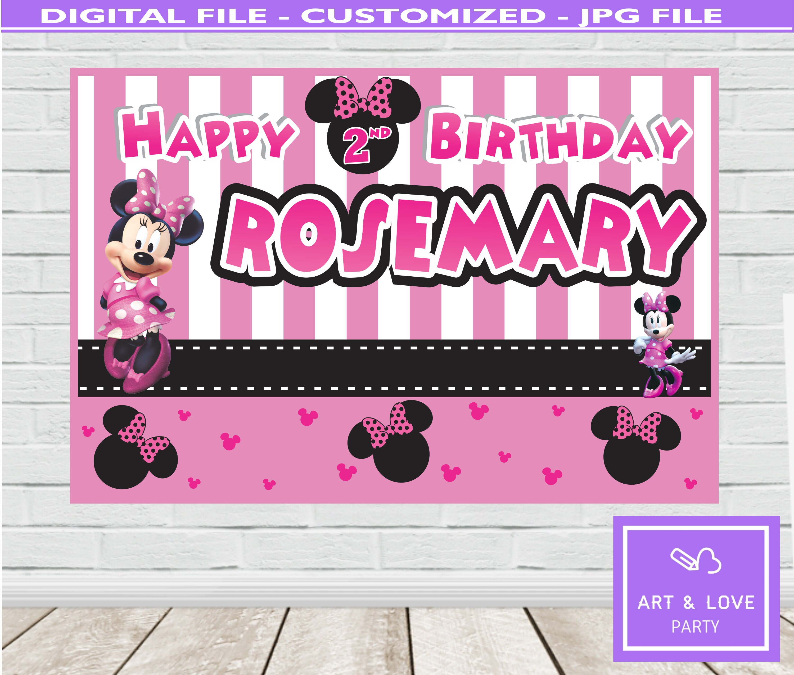 Pink Minnie Mouse Backdrop/Minnie Mouse Party/ Birthday | Etsy