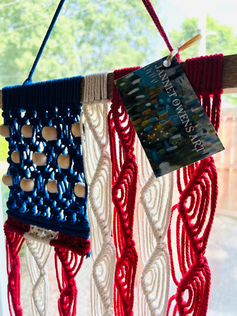 Macramé American Flag Door Hanger - Etsy