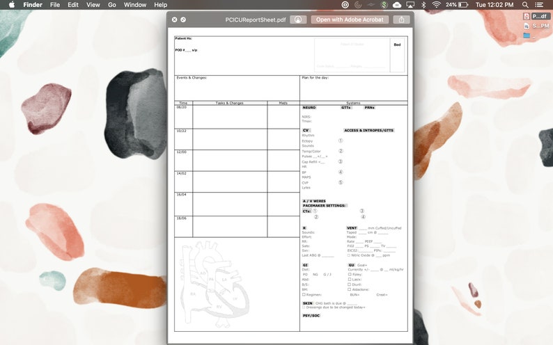 Pediatric Cardiac ICU Nurse Report Sheet/ Report Brain - Etsy