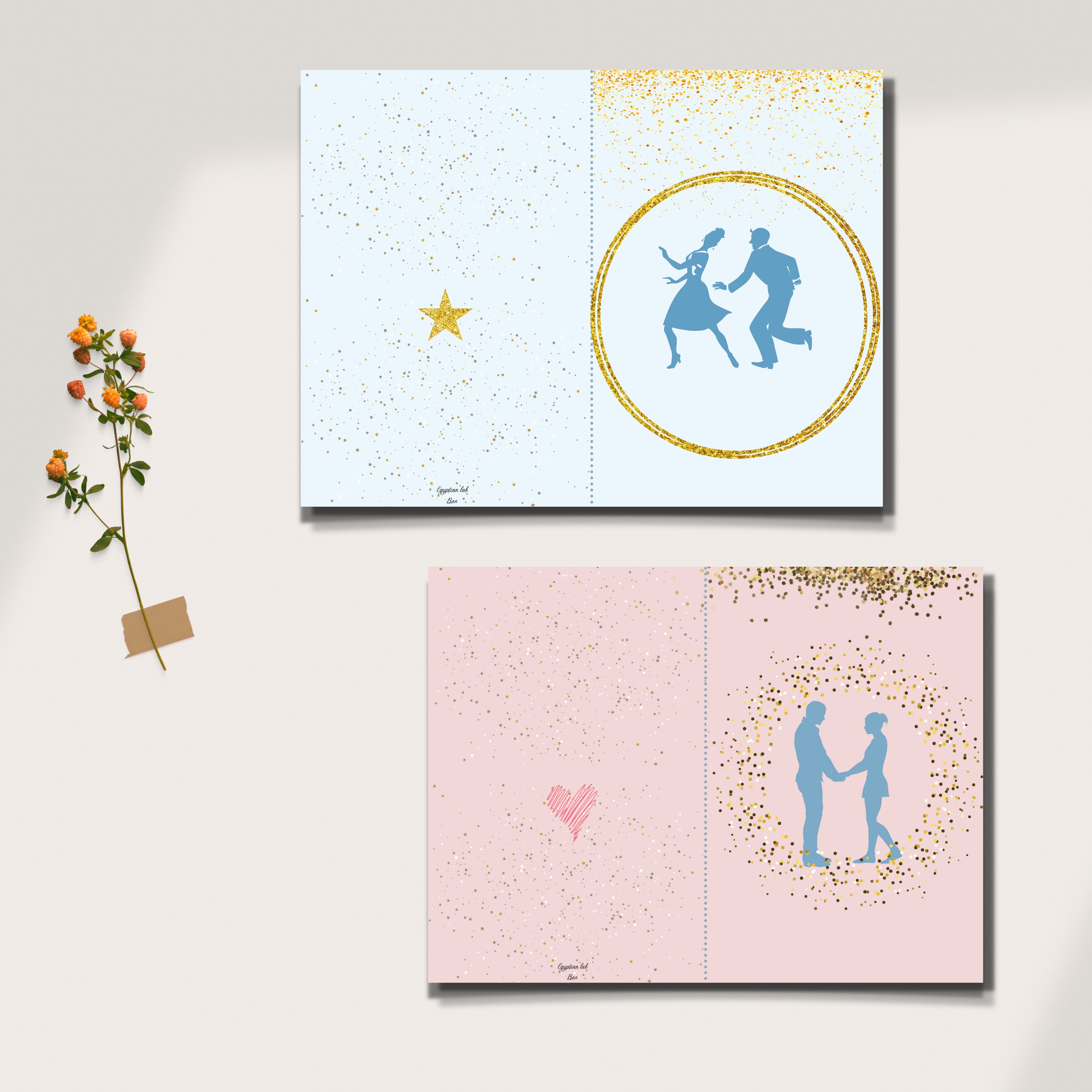 Printable Vintage Romantic Cards, Six Elegant Cards for Him and for Her ...